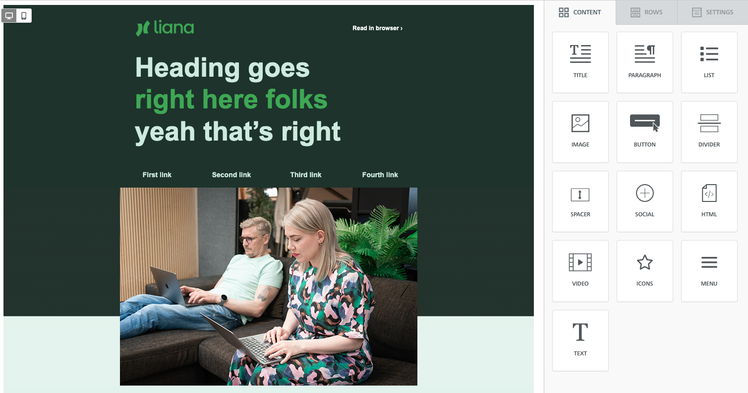 Creating and editing a newsletter (Template Editor) – Support site