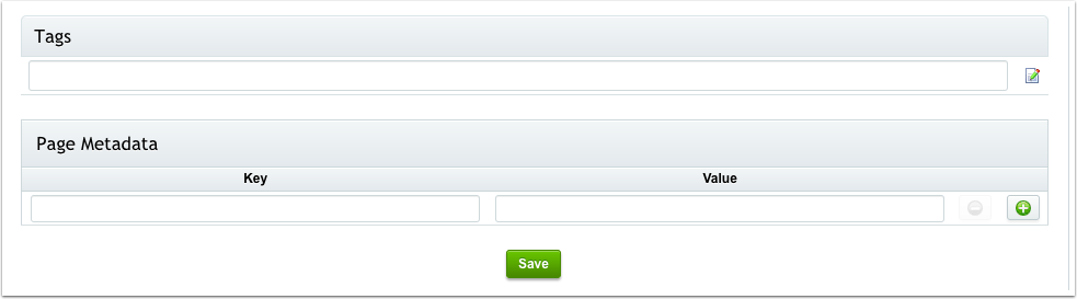 Page settings – Support site