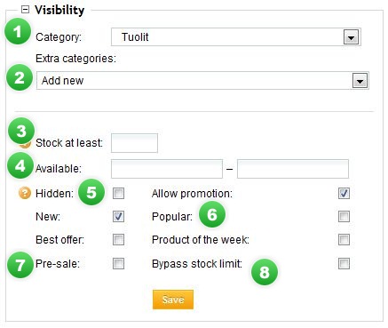 Visibility – Support site