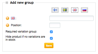 Creating a variation group – Support site